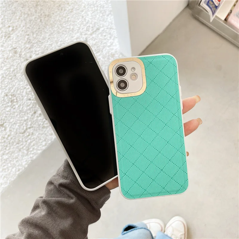 New Simple Metal Ring For Iphone 14 Pro Max Oblique Grid Phone ...