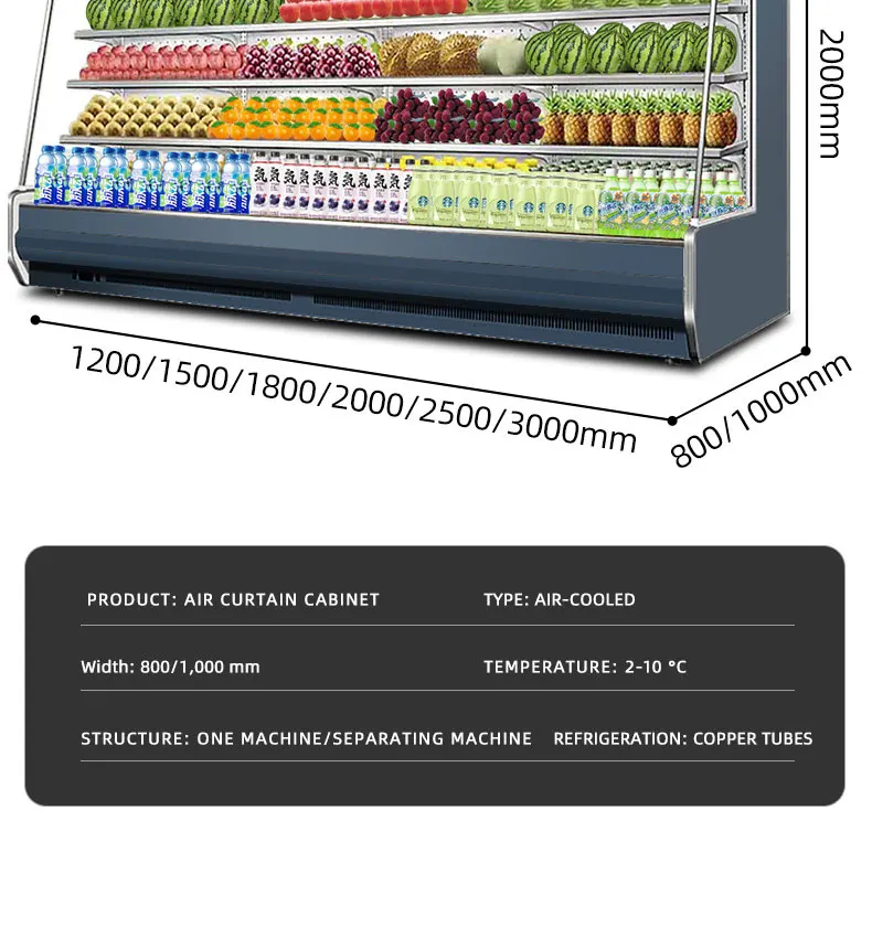 Commercial Supermarket Fruit Display Fridge Showcase Fridge Display ...
