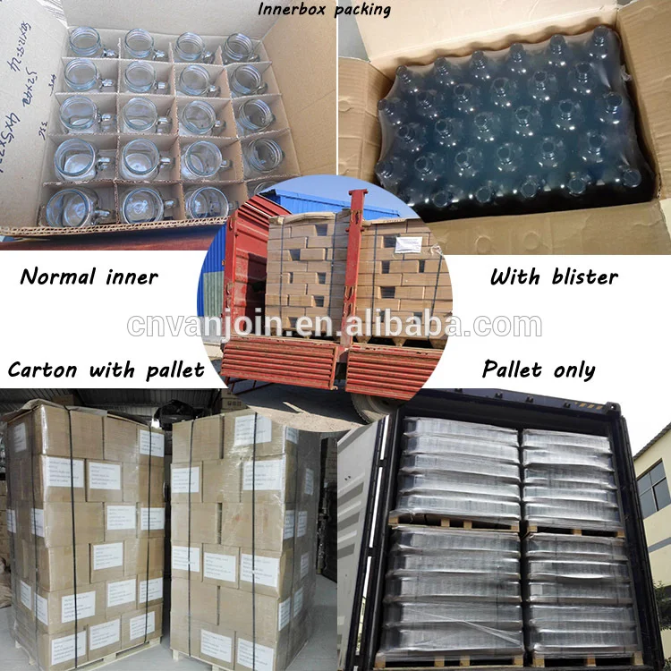 Vanjoin 200ml 375ml 500ml 750ml 1000ml Transparent Round Empty Flint ...