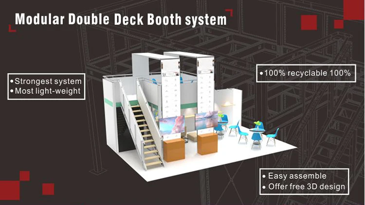 Custom Modular Double Deck Storey 1200x600cm Tradeshow Stands