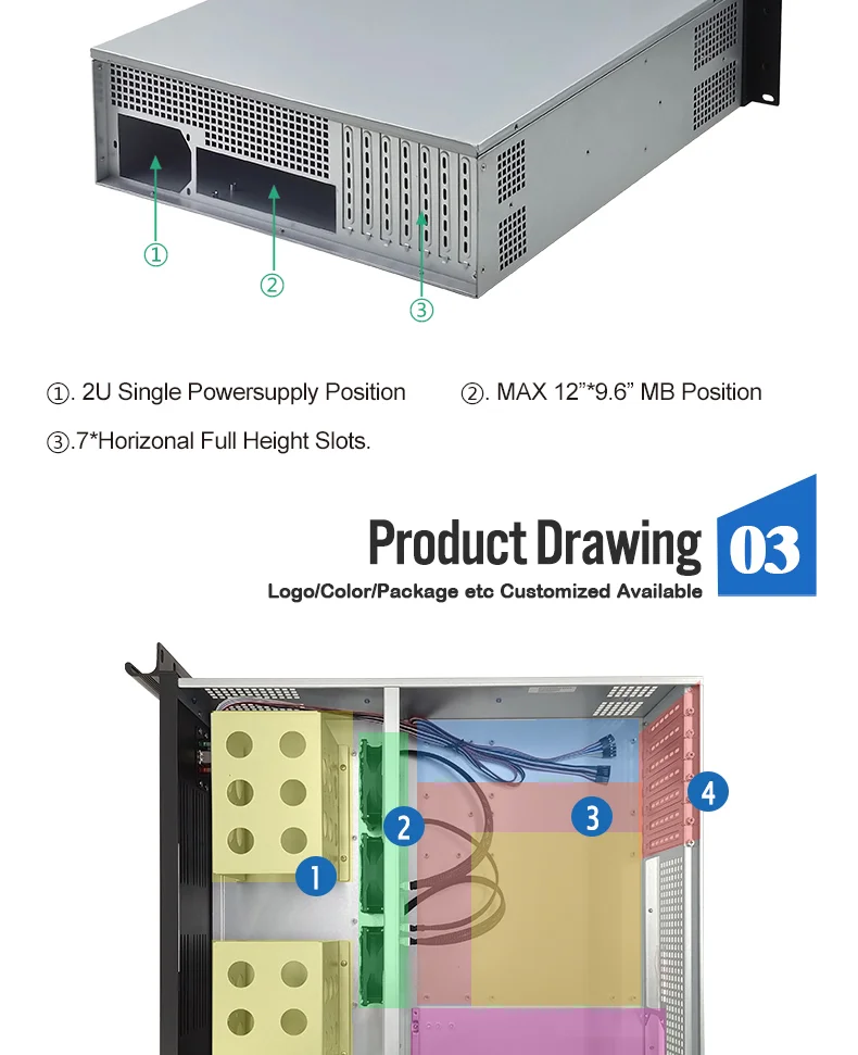 Factory Standard 3U Rack Mount Server Case for Video Surveillance