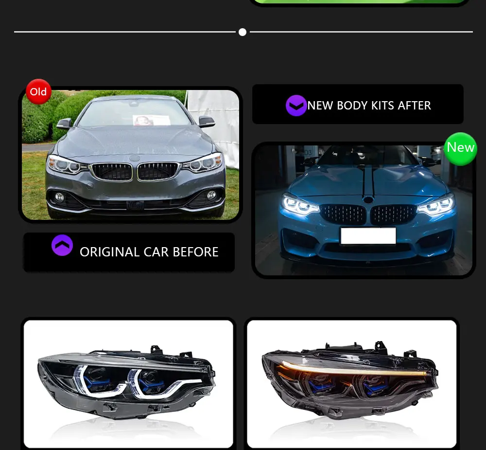 Typy For Bmw 4 Series 2013-2015 F32 F33 F36 M4 Headlights Blue Drl ...