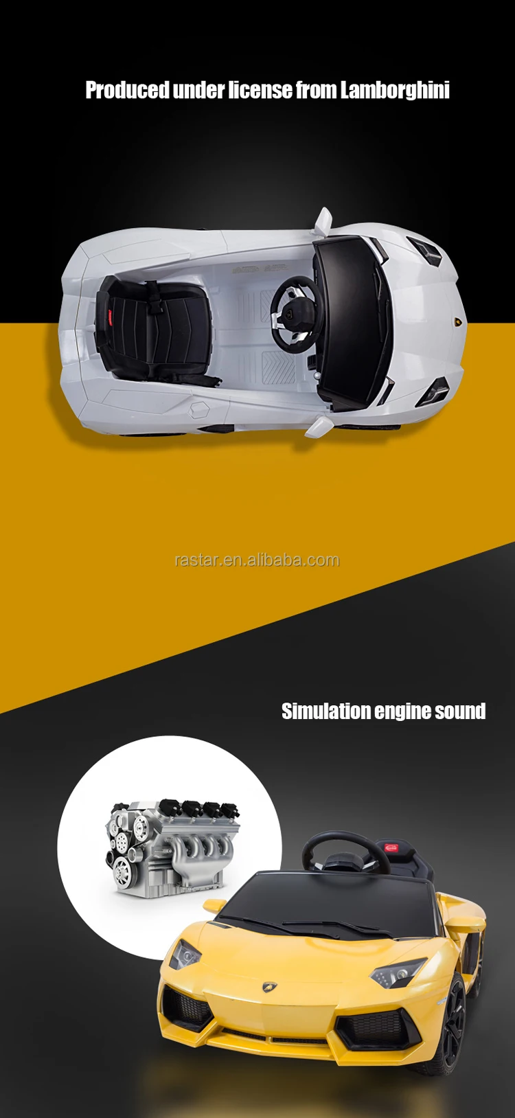 Rastar Toy Large Plastic Battery Cars Electric Ride On Car For Kids ...