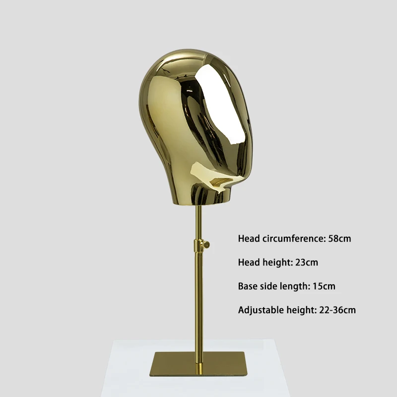 Luxury Gold Chromed Wig Display Mannequin Head Dress Form Torso Plate ...