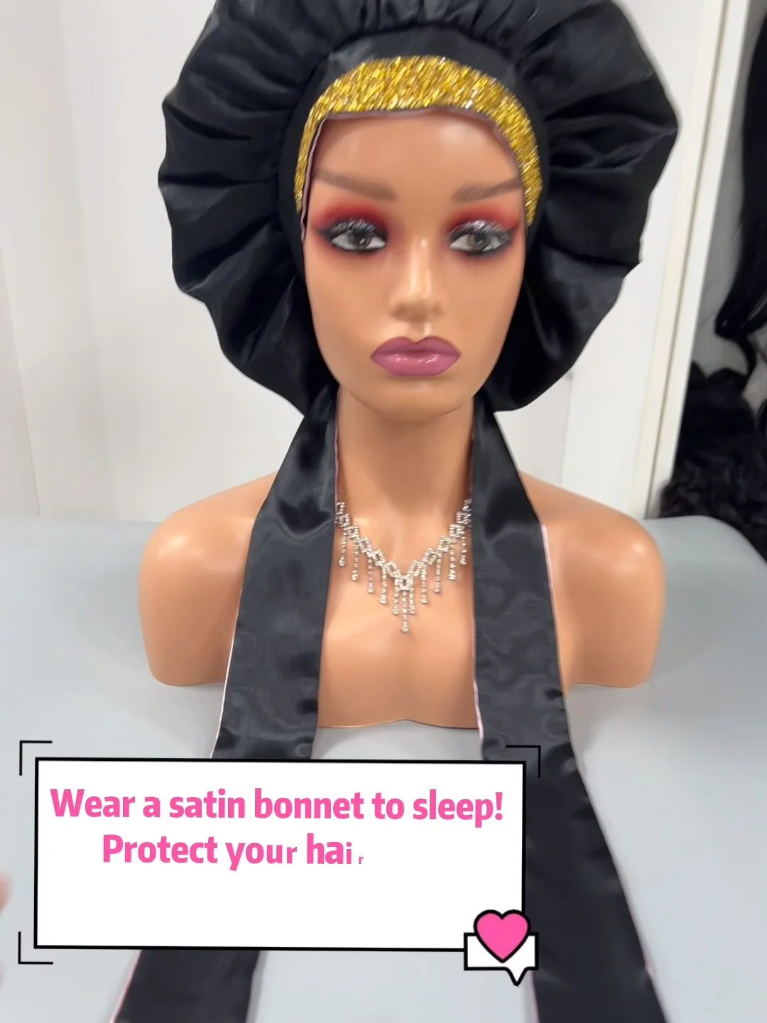 Luxury Frontal Diamond Extra Large Adjustable Bonnets With Long Tie ...