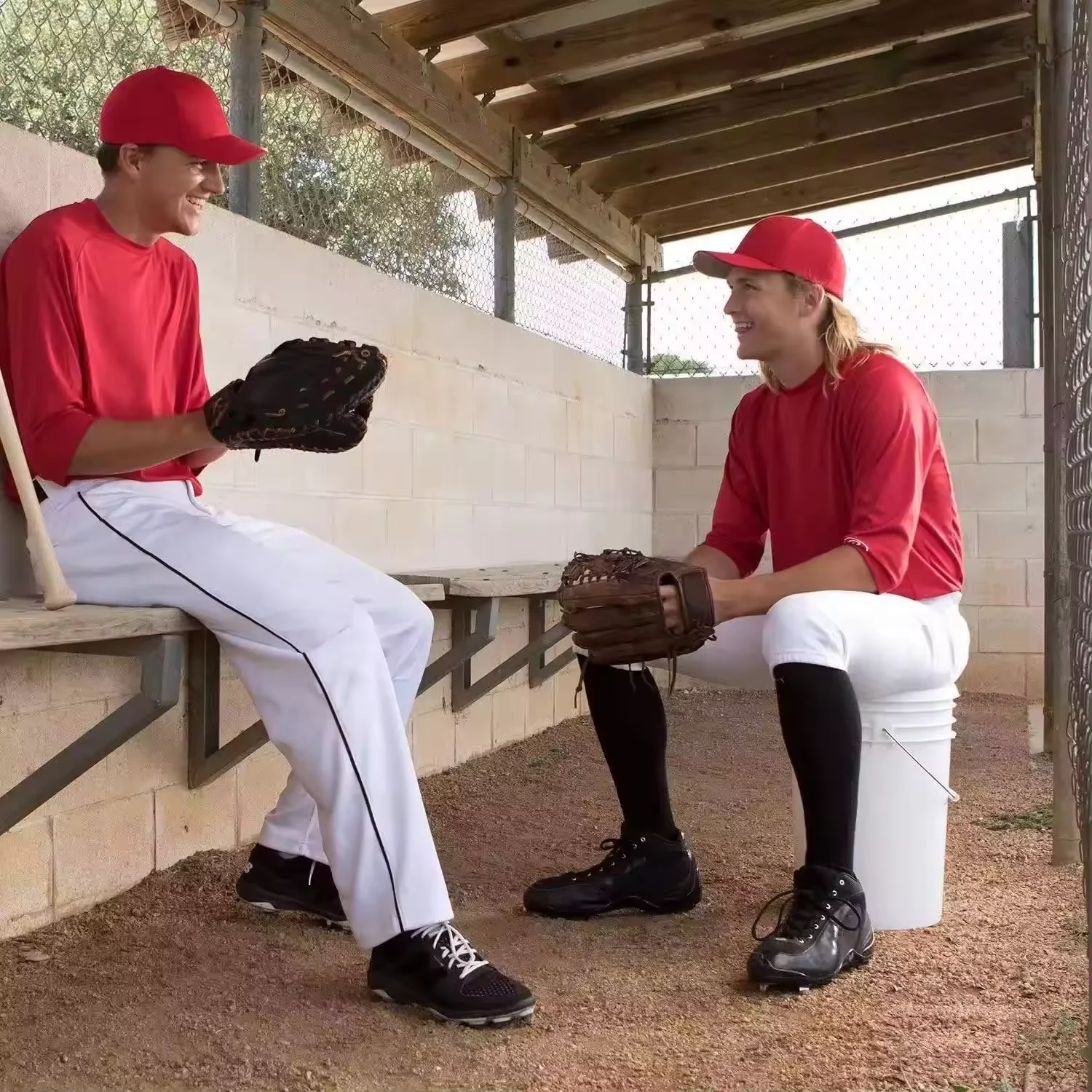 6 Gallon Heavy Duty Plastic Black and White Color Empty Baseball Bucket ...