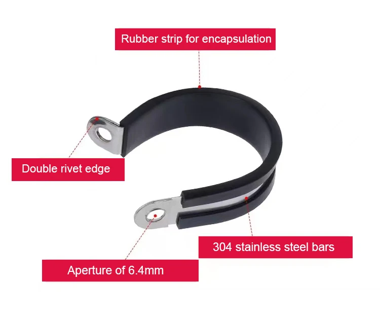 U Bolt Tube Hose Clips Clamp Strong Metal Rubber Stainless Steel Saddle ...