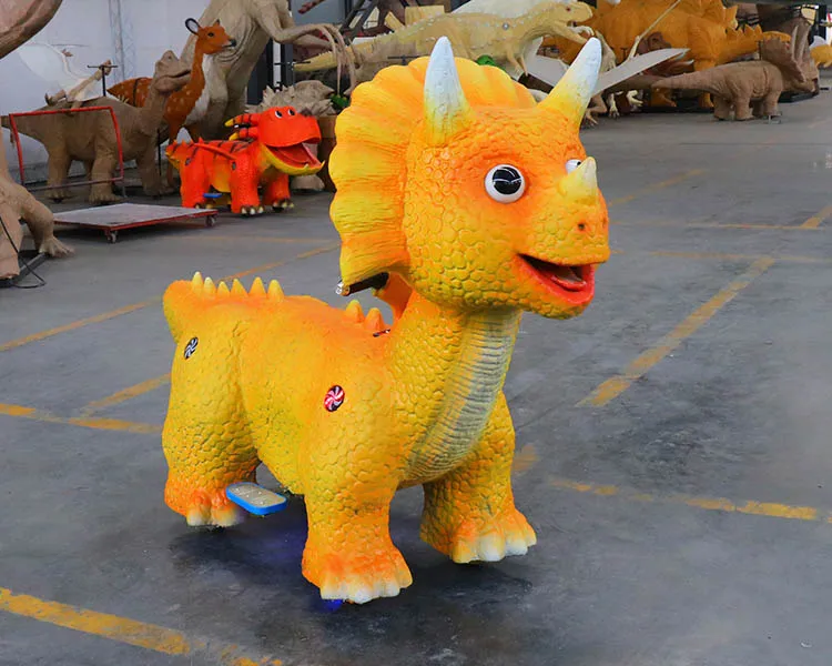 Amusement Coin Operated Kiddie Electric Dinosaur Ride Car