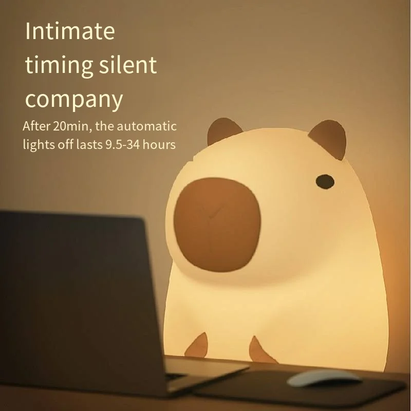 Cute Cartoon Capybara Animal Night Lamp Bedside Decor Night Light For ...
