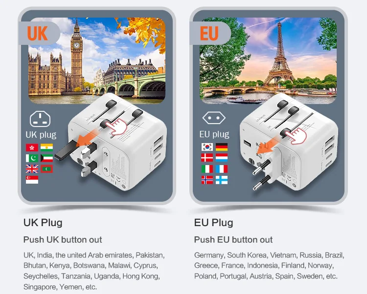 Worldplug Travel Adaptor - Universal USB Charger for 150 Countries