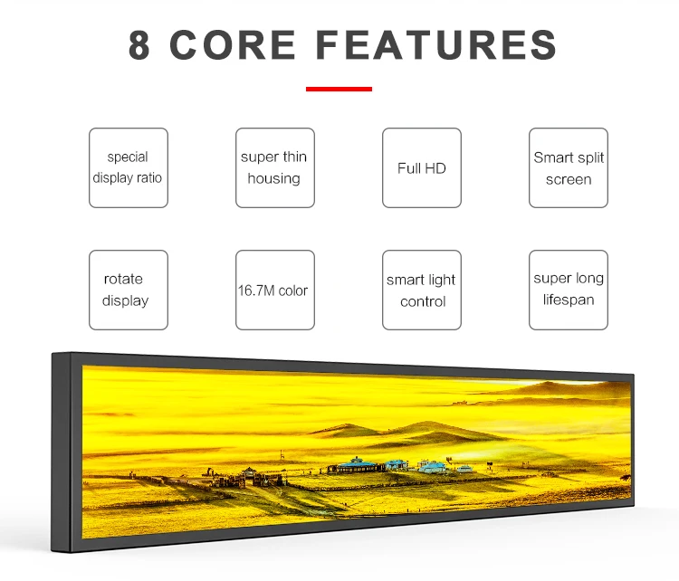 Ultra Wide Panel Shelf Edge Bar Screen Panel Digital Displays