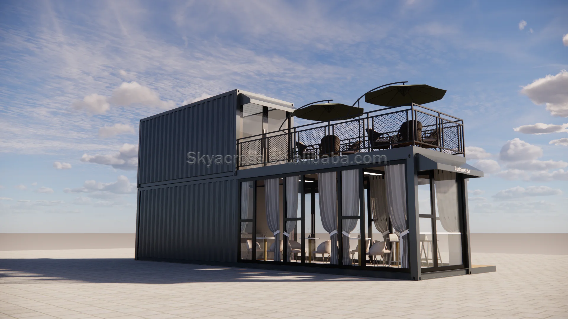 40ft Container Cafe & 20ft Container Bar - Modern Prefabricated ...