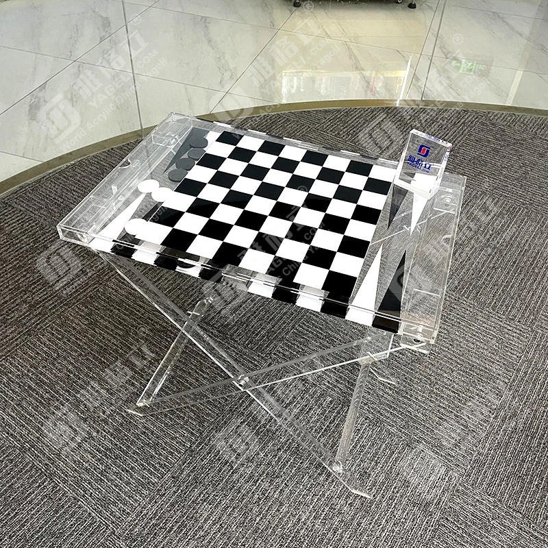 Custom Clear Acrylic Chess Board Chess Game Set Table For Display Only ...