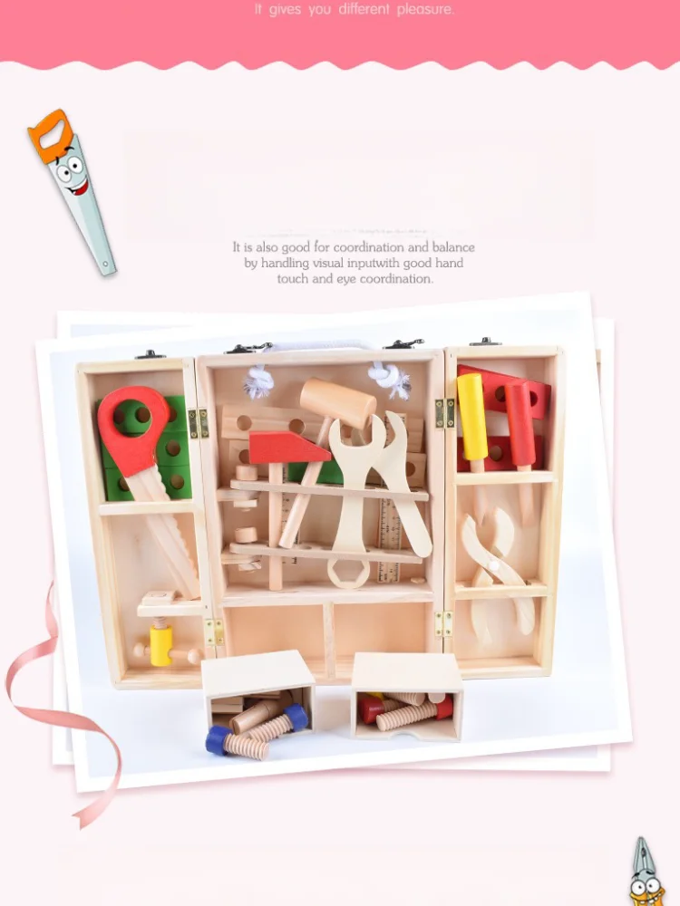 Wooden Simulation Diy Children's Toolbox For Early Childhood Education ...