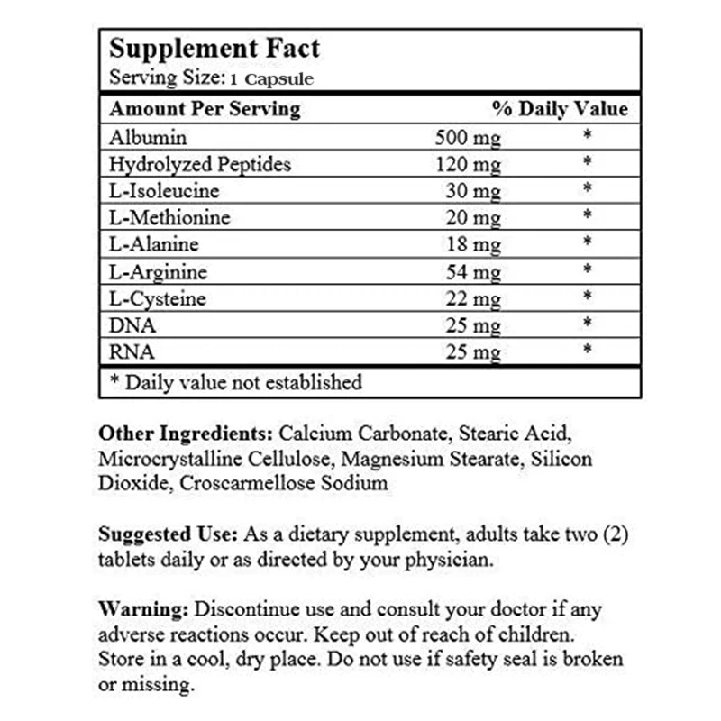 Extra Strength 1000 Mg 240 Capsule Healthy Premium Albumin Protein ...