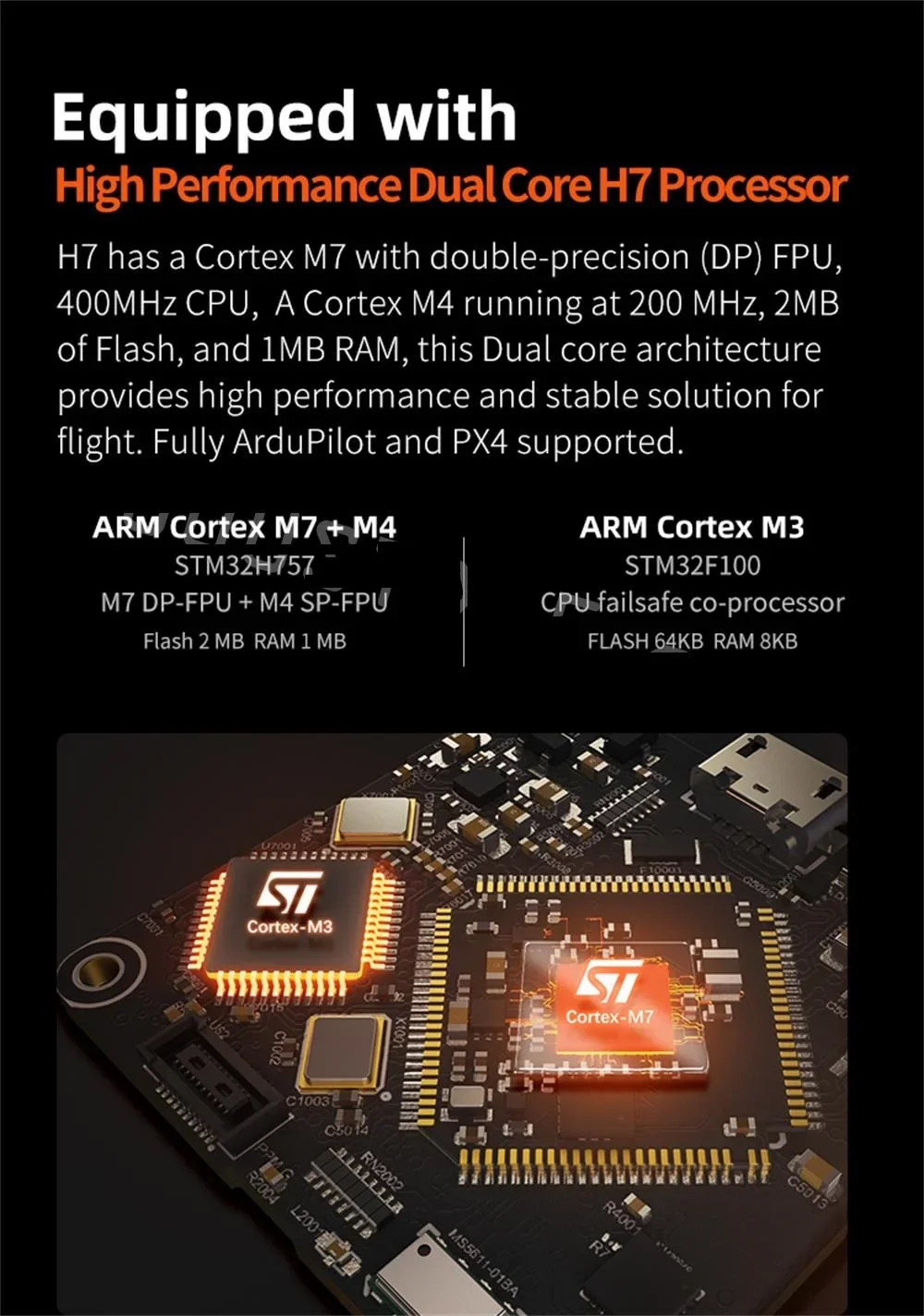 PX4 HEX Pixhawk Cube Orange+ with Here 3 GPS & ADS-B
