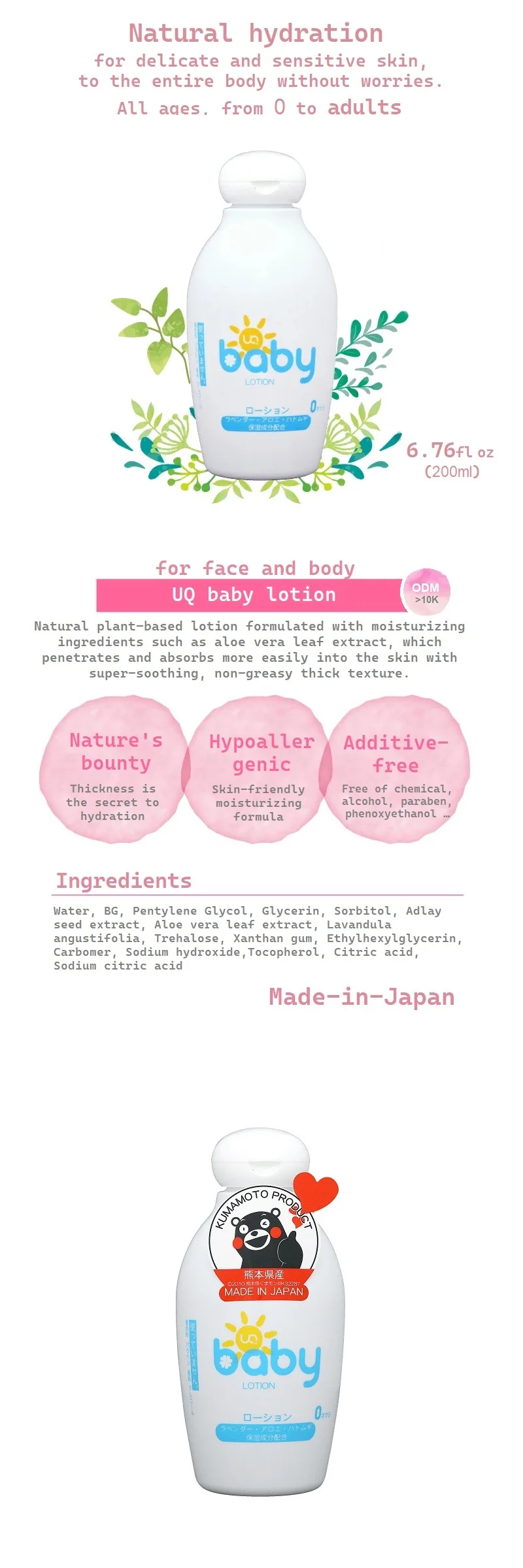 Natural Hydration Plant-based Additive-free Formula Baby Soft Skin ...