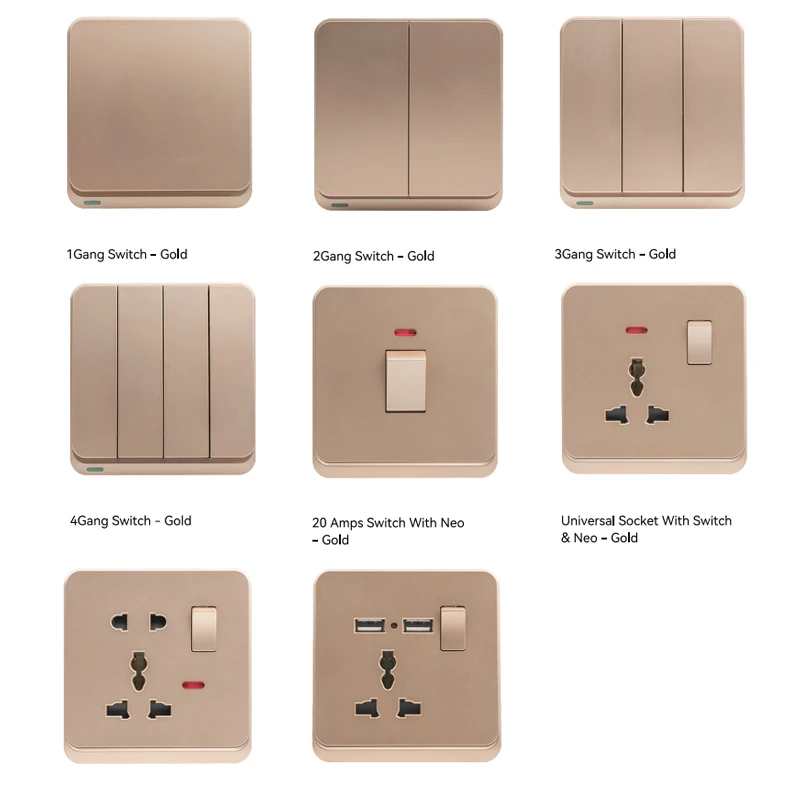 Abuk EU/UK Standard Europe 1 Gang Wall Switch Universal Electric Outlet ...