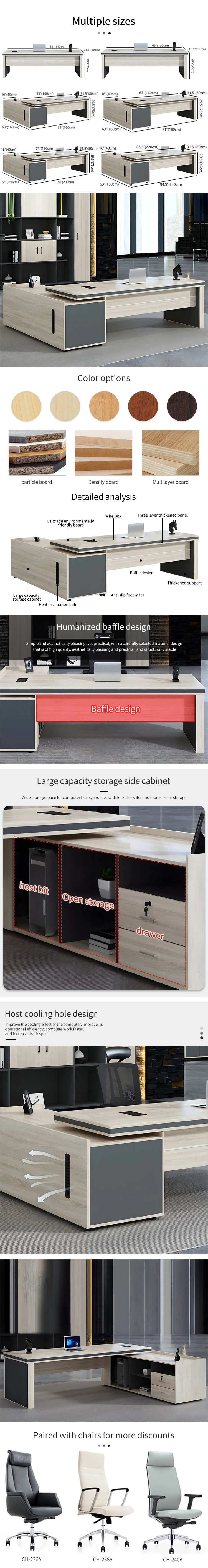 Modern CEO Manager Office Executive Desk Office Furniture Computer ...