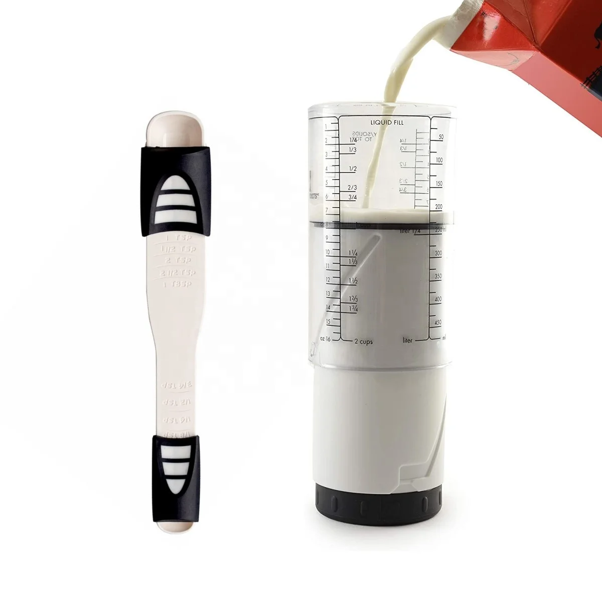 Adjustable Measuring Cup And Spoon Minimalist Retractable 2 In 1 ...