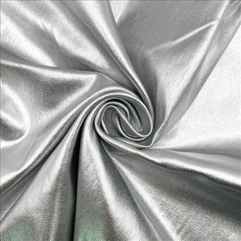 Pu Coating Waterproof Fabric Silver Metallic Pu Leather Fabric For ...