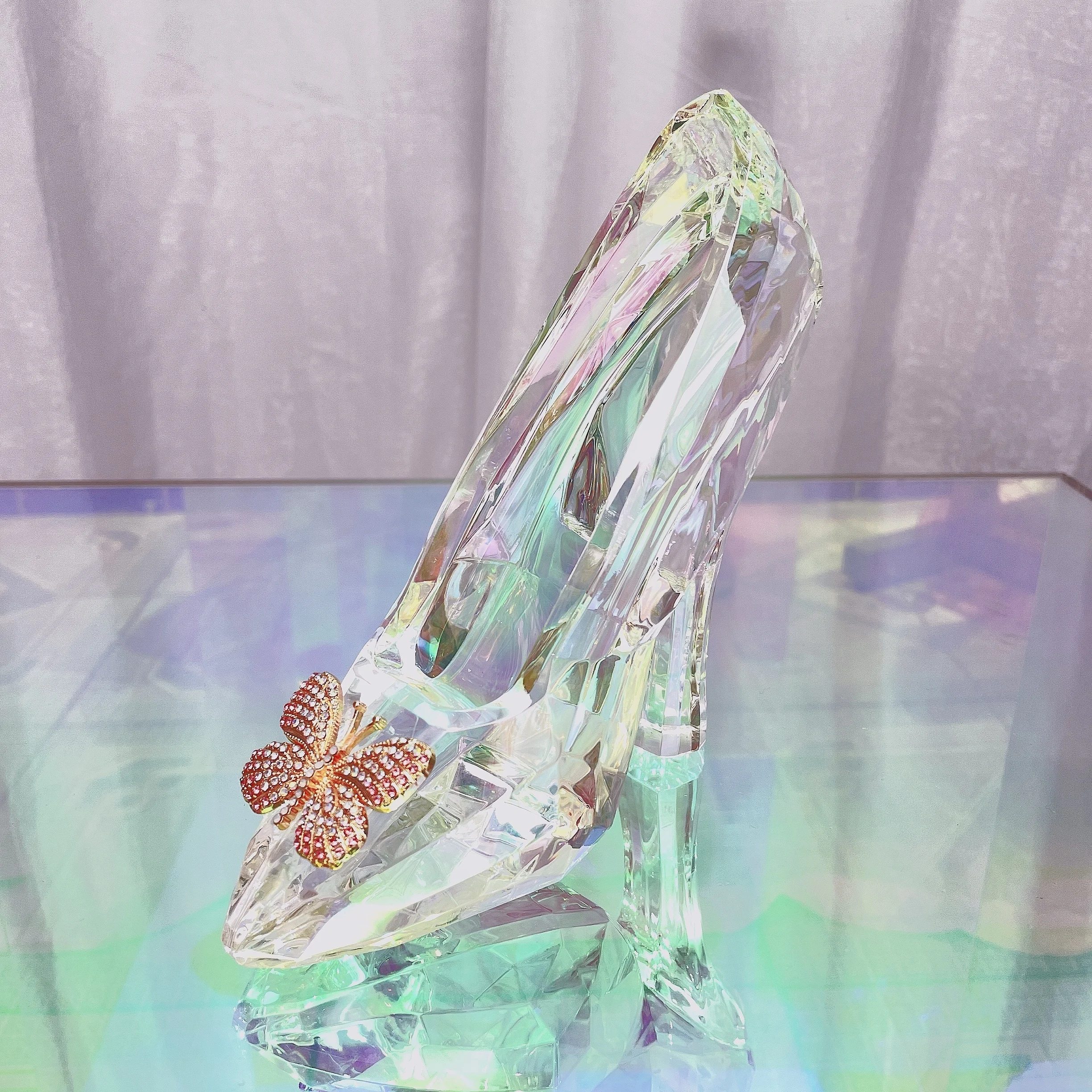 Cinderella Crystal Acrylic Shoes - Elegant Decoration Gift for Weddings ...