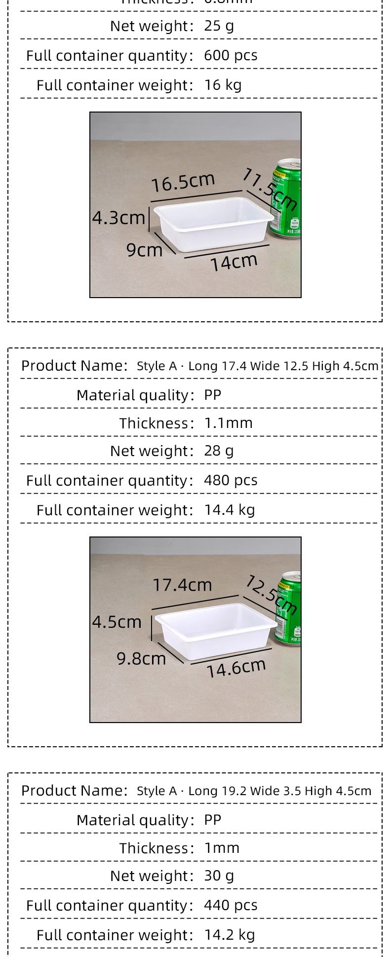 White Rectangular Plastic Storage Tray Fruit And Vegetable Uncovered ...