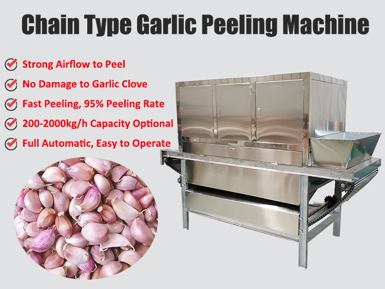 Commercial 500kgh Capacity Airflow Garlic Clove Peeler Machine With ...