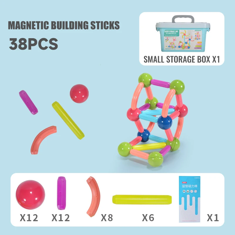 Kids Diy Flexible Connect Plastic Bar Toy Set Montessori Educational ...