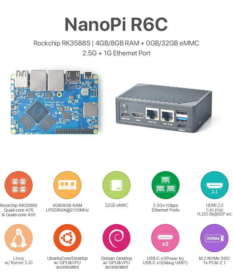 Nanopi R6C/R6S - Deep Learning AI Box Development Board