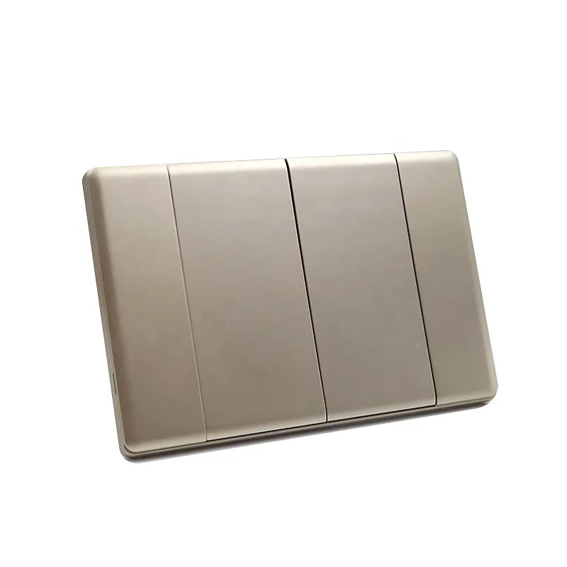 Gold Color Big Wall Panel Switch 2gang Electrical Lighting Large Switch ...