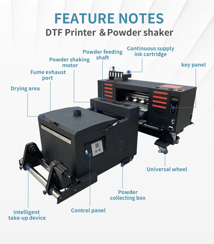 17 Inch 45cm A2 Dtf Printer Dtf Printer I3200 Xp600 Dtf Film Printer For Tshirts Cloths Digital ...