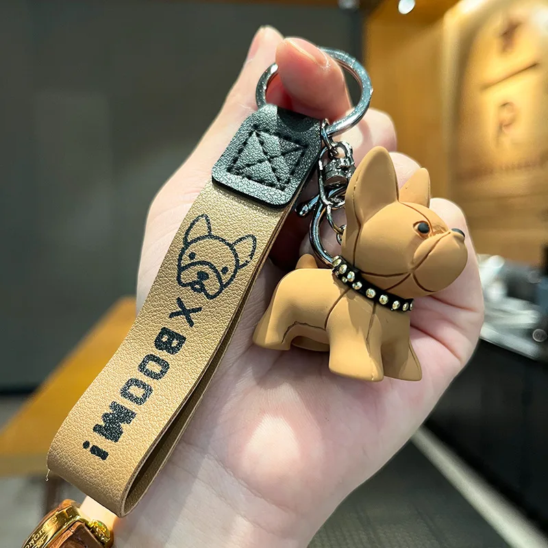 Lovely Dog Pendant Method Dog Key Chain Dog Key Chain Bulldog Schoolbag ...