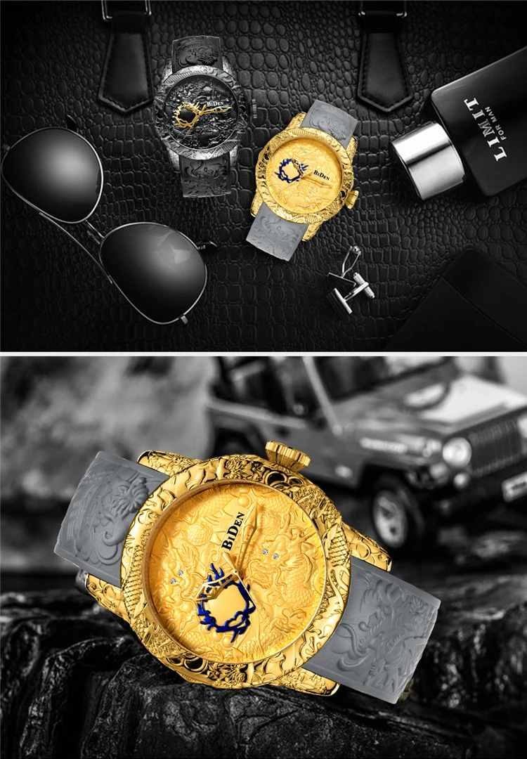 BIDEN Top Brand Quartz Watch - Waterproof Sport Male Clock