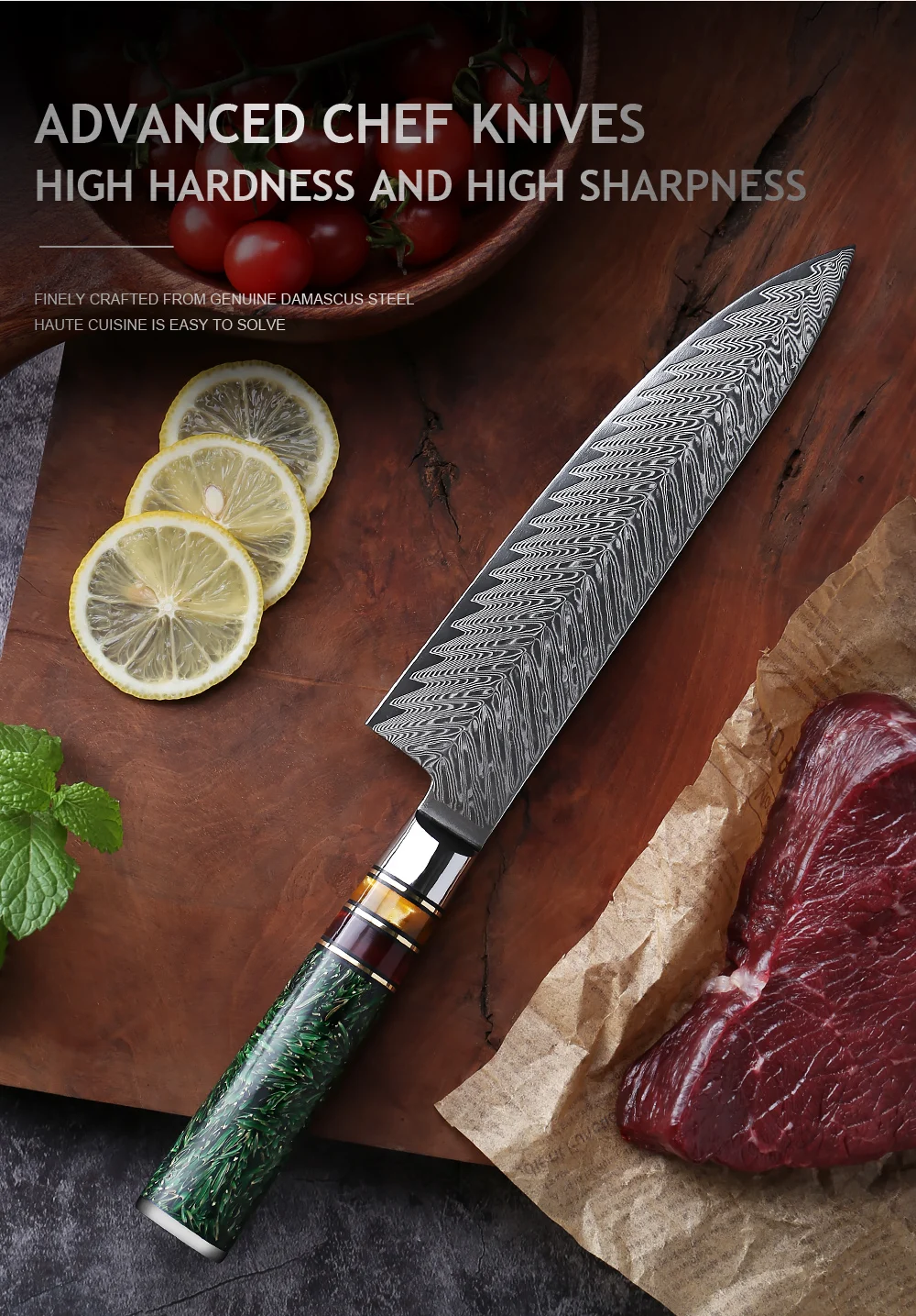 High Quality Kitchen Knives Sets Damascus Steel Chef Knife Sharp ...