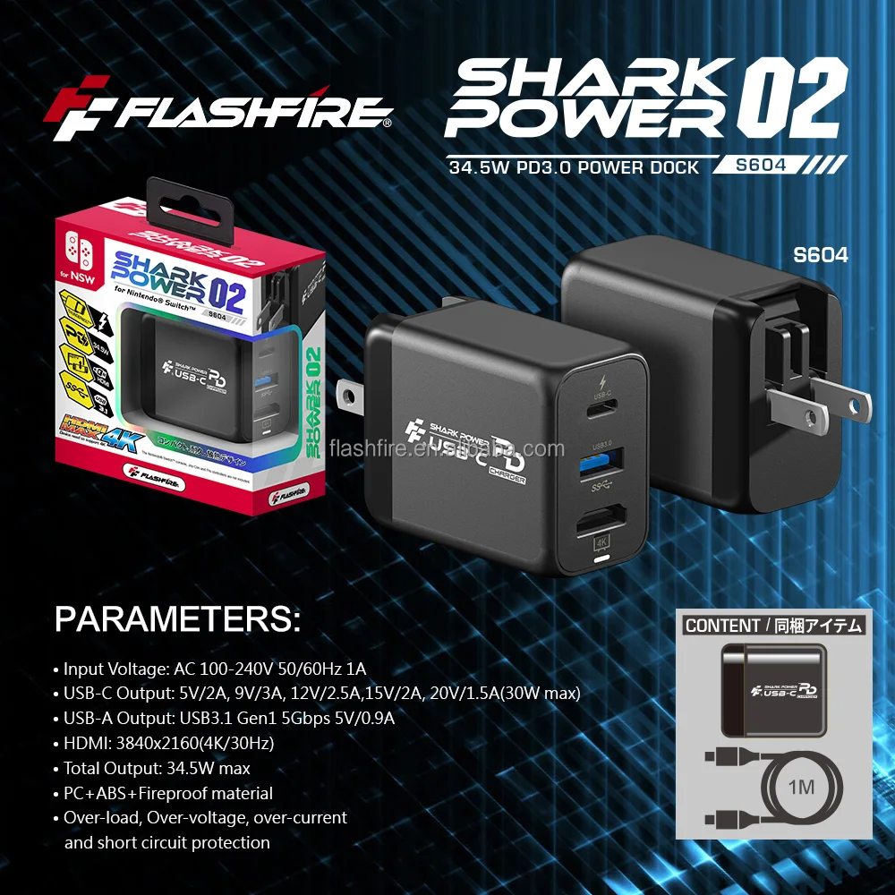 Flash Fire Hdmi Converter And Pd3.0 Power Charger 2 In 1 Adapter For Switch S604 - Buy Switch ...