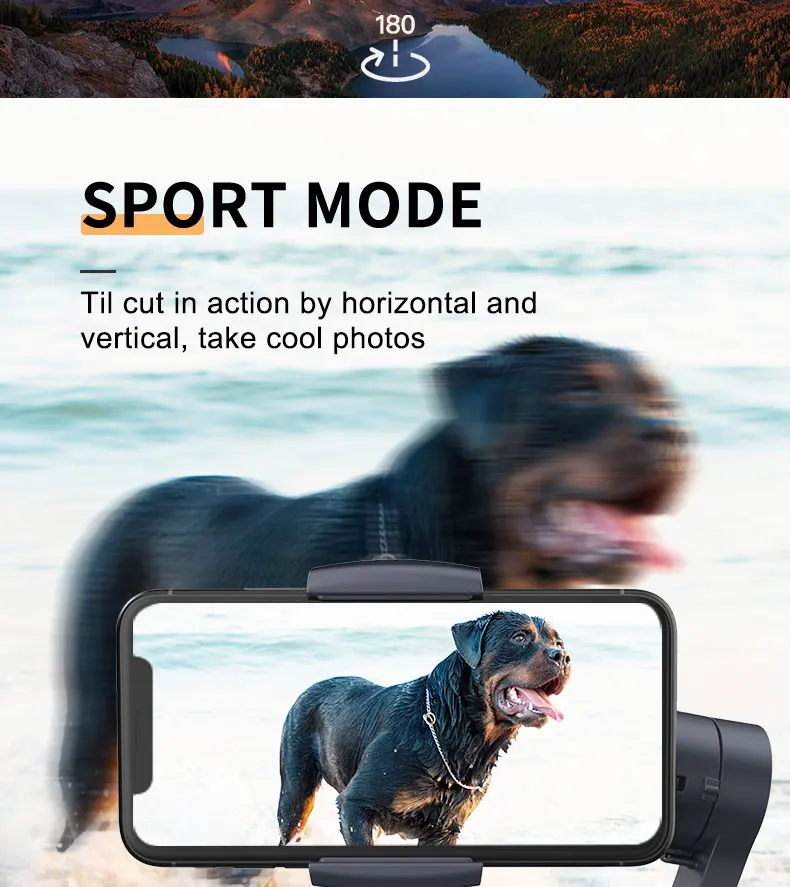 L7bpro Handheld Gimbal Stabilizer 360 Auto Face Tracking Phone Holder For Phone Mini Foldable ...