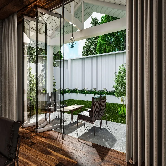 Highline Modern 110 C-Fold Sliding Glass Partition Bi-Fold Frameless ...