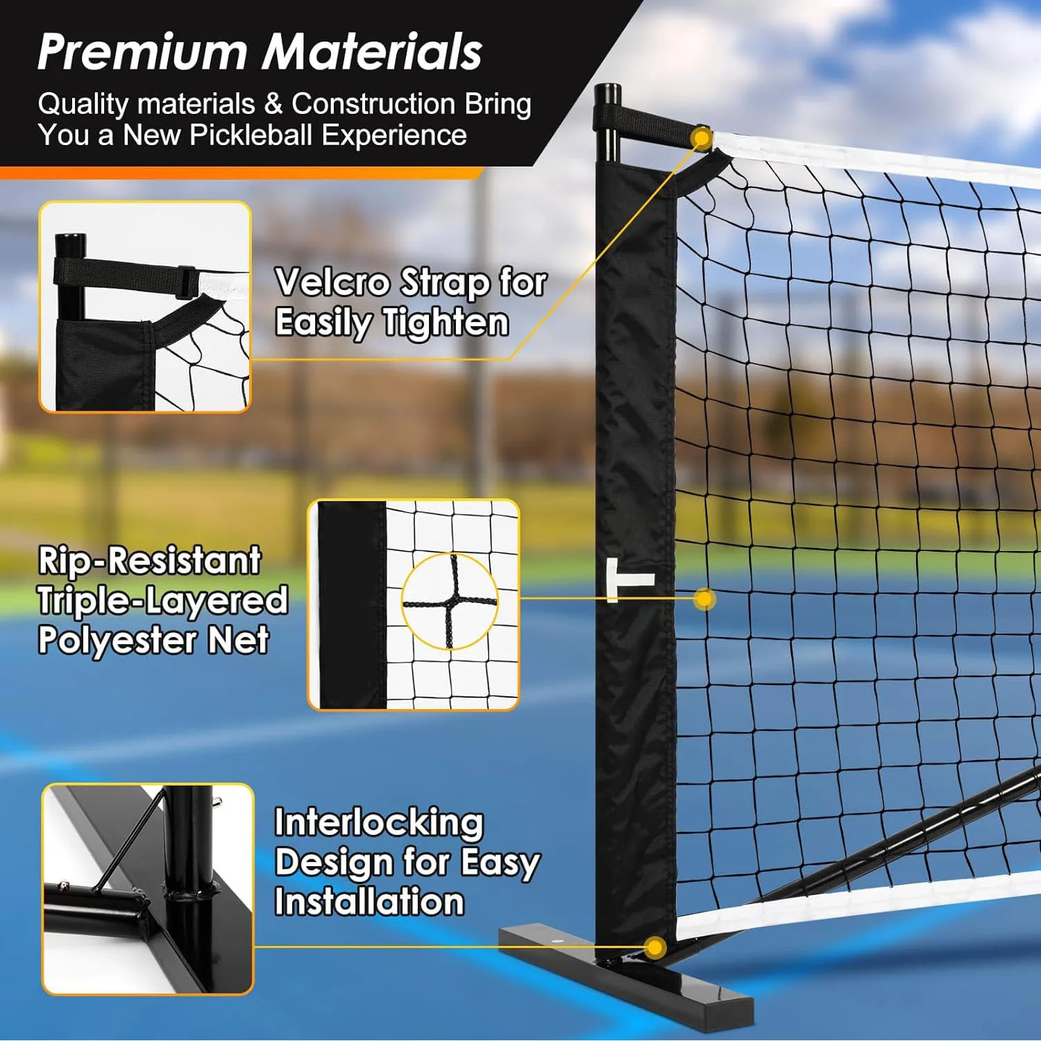 Portable 22FT Outdoor Pickleball Net - Essential for Training