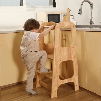 Montessori Furniture Kitchen Helper Wooden Learning Tower Kids Step ...