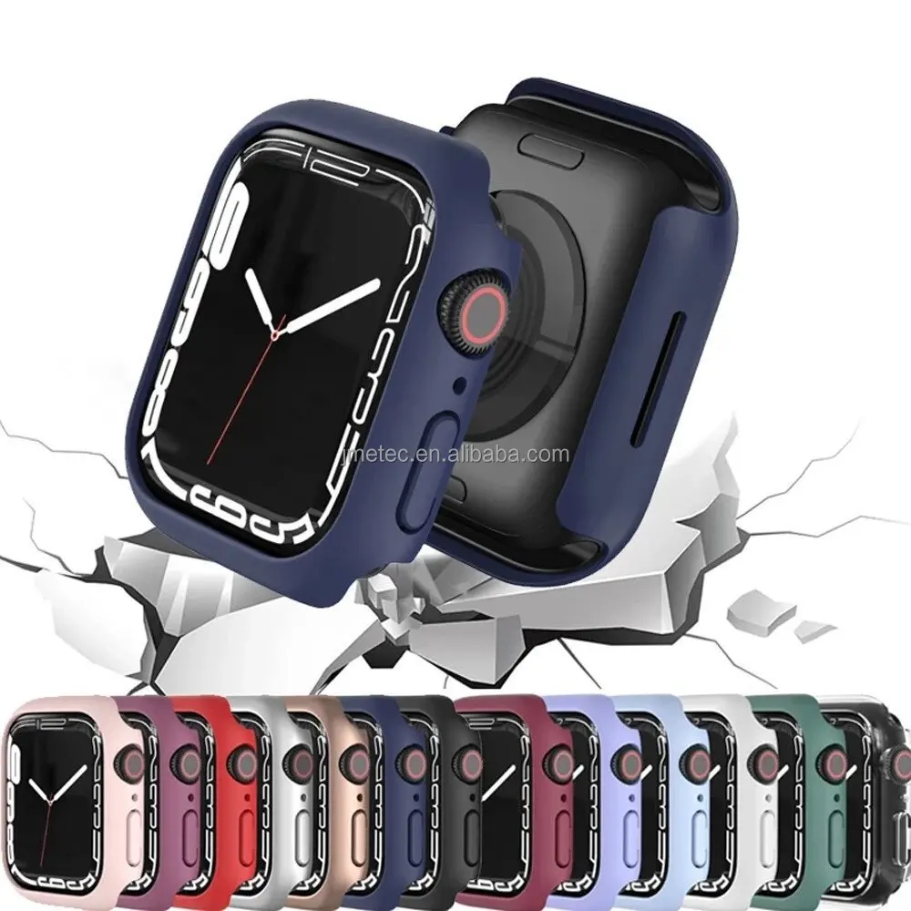 2 in 1 360 Degree Full Watch Glass Cover for Apple Iwatch Series 7 6 SE