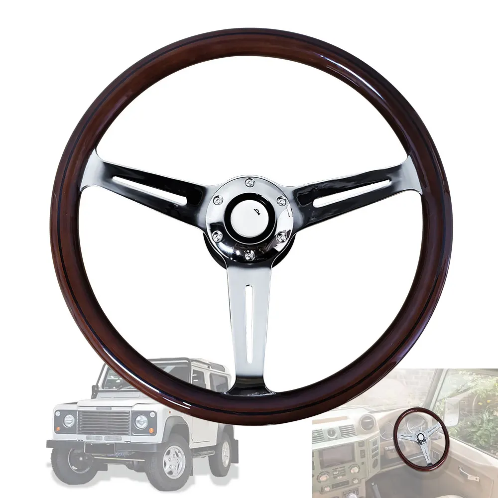 Car Interior Modification Vintage Wooden Steering Wheel For Old Land ...