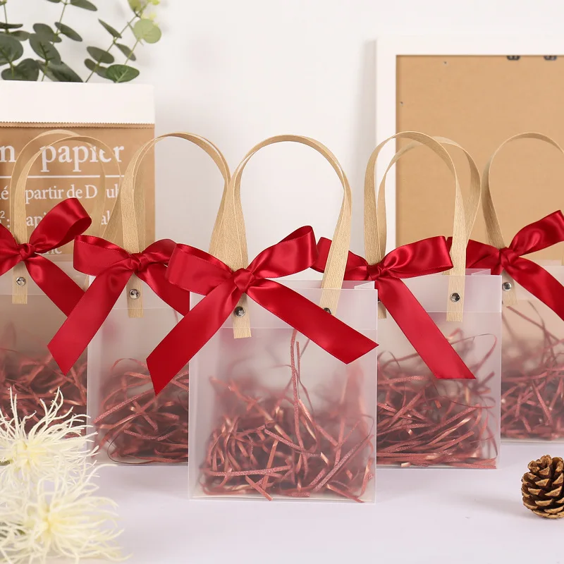 Customised Translucent Frosted Plastic Handheld Wedding Gift Bags - Buy ...