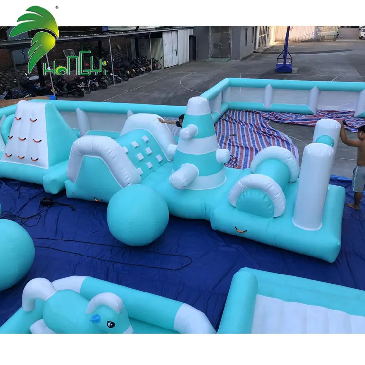 Swimming Pool Inflatable Games Floating Obstacle Course Inflatable ...