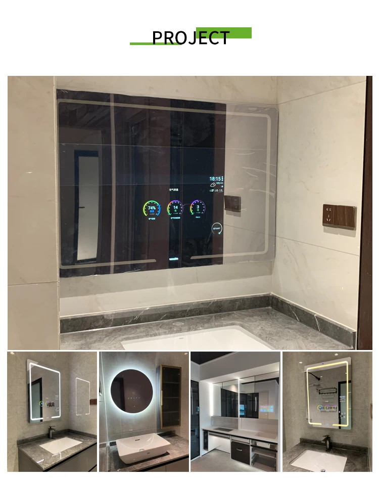 Hot Sale Smart Bathroom Led Mirror For Villa Hotel Project Customized Anti-fog Wall Mounted ...