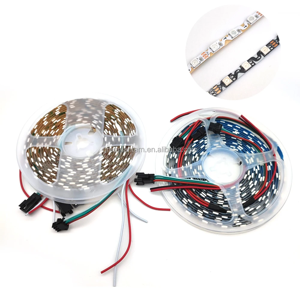 6mm Full Color Led Strip Ws2812b 60leds/m Rgb Addressable Flexible Spi Strip Light 5v Digital S ...