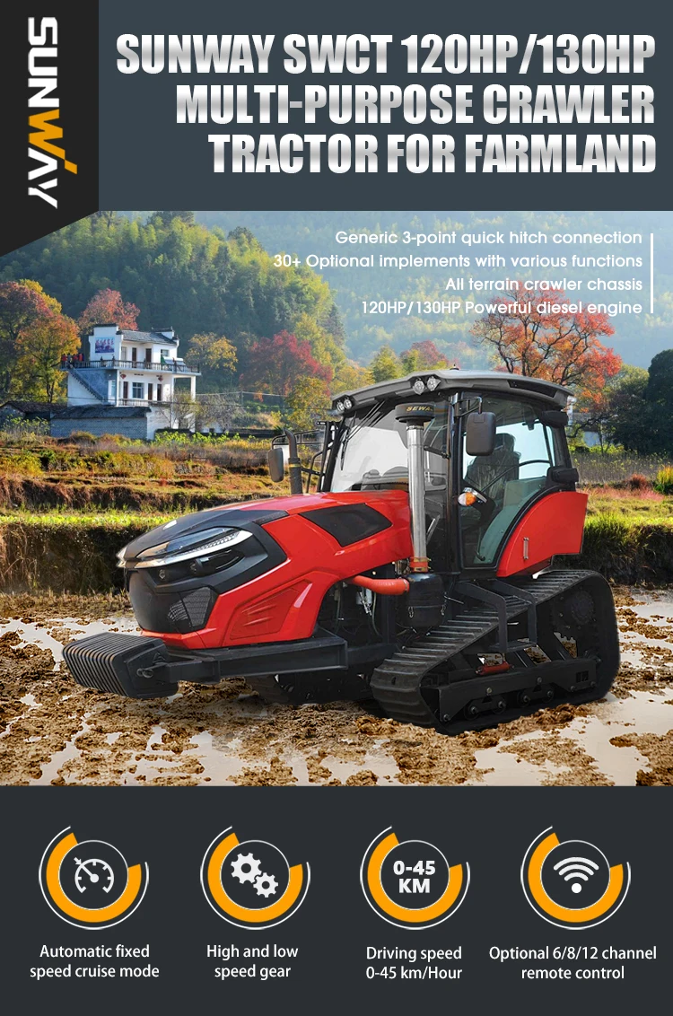 120HP 130HP Mini Crawler Tractors for Farm Efficiency