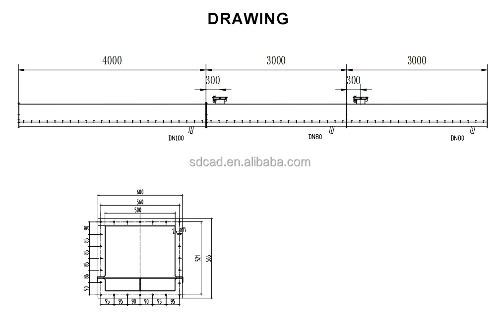 SDCAD Cement Silo Air Slide Conveyor - Carbon Steel Inclined