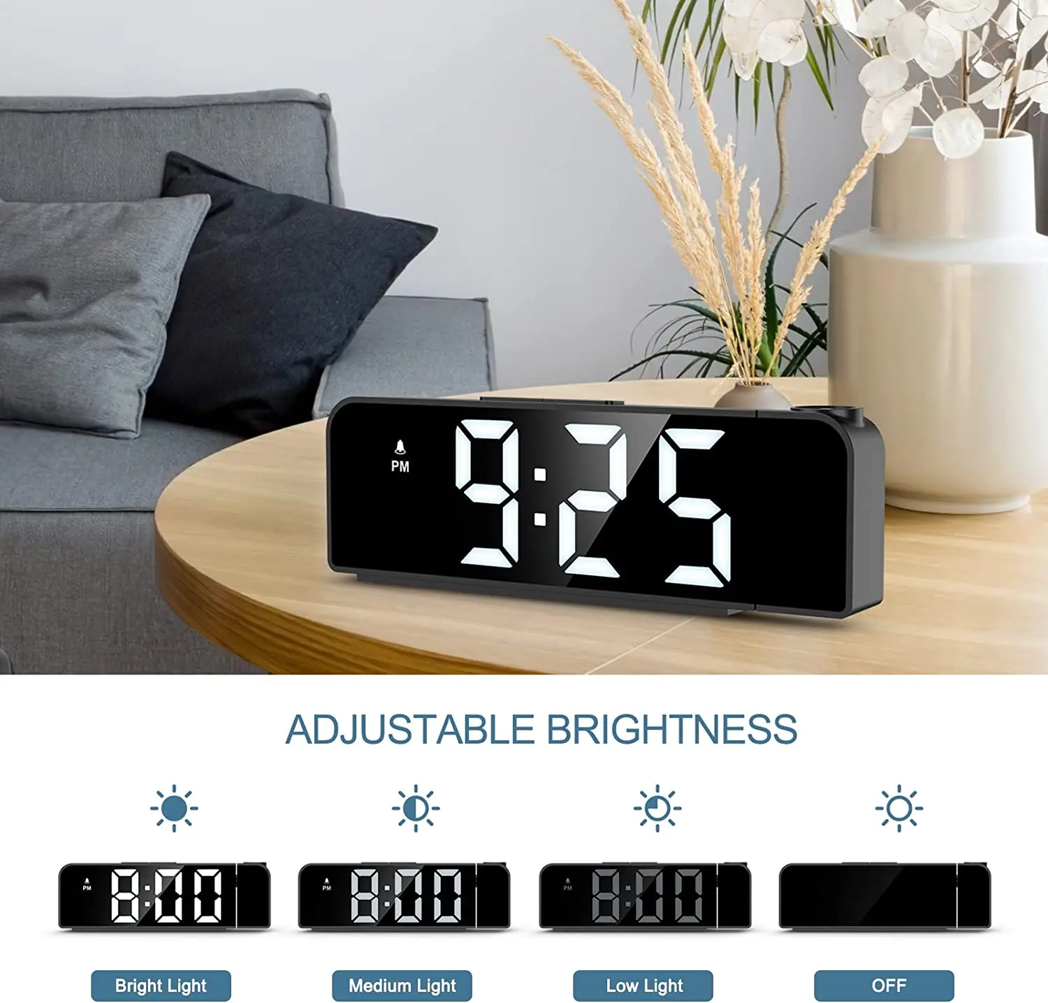 Best Seller Desktop Electric Digital Projection Mini Light Alarm Table ...
