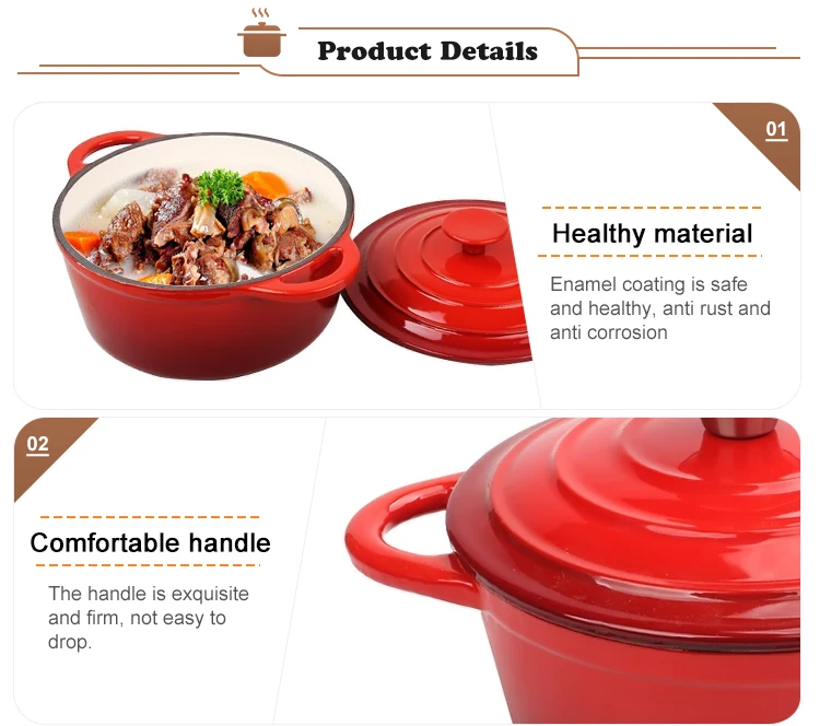 Cast Iron Dutch Oven Casserole Nonstick Enamel Eco-Friendly Minimalist ...